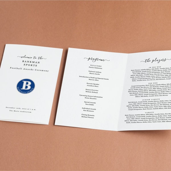 Sports Program Booklet Template - Etsy