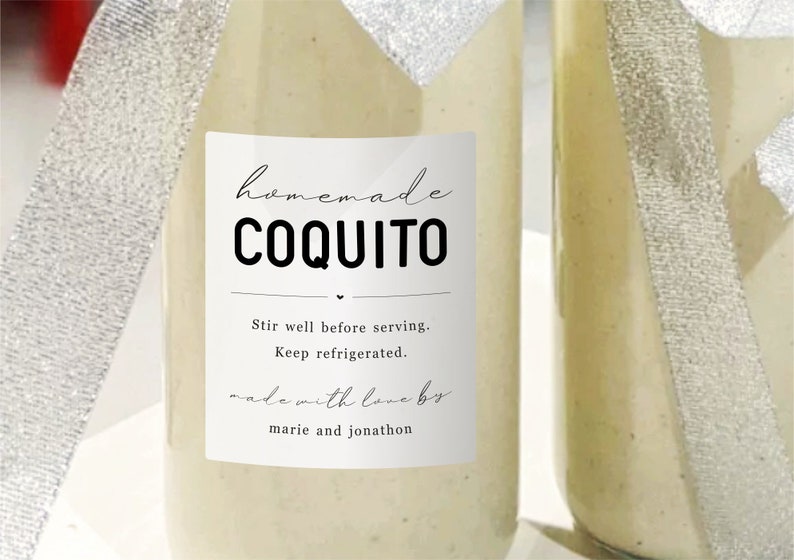 Homemade Coquito Label Template, Printable Puerto Rican Eggnog Gift ...