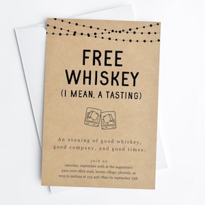 Free Whiskey Bourbon Tasting Invitation Template, Fun Funny Men's Party ...