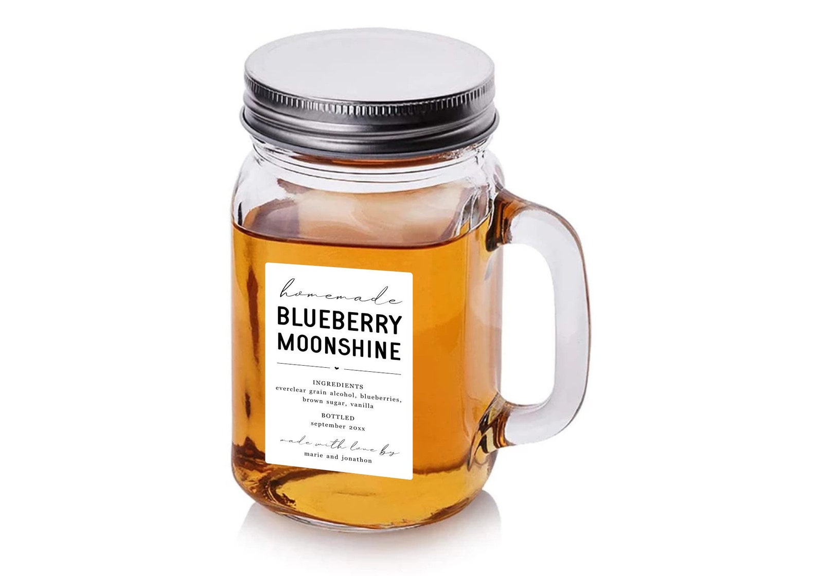 Homemade Blueberry Moonshine Label Template Printable Jar - Etsy