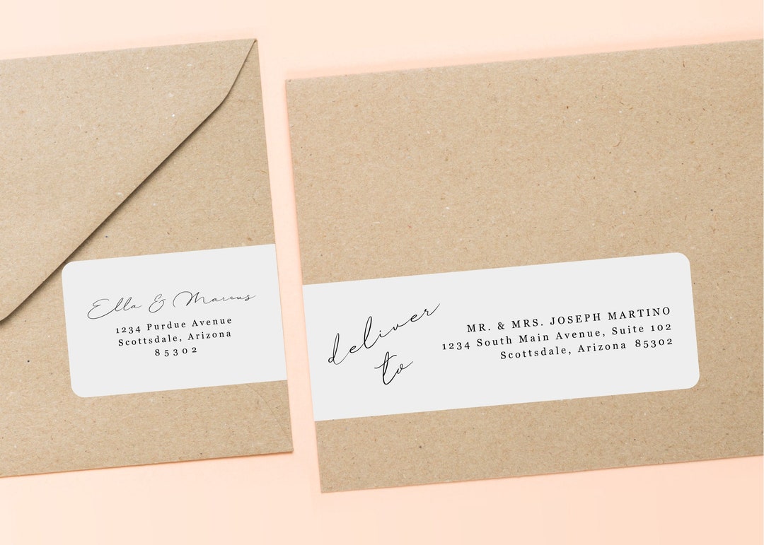 Wraparound Labels Address Template for Envelopes, Printable on Avery ...