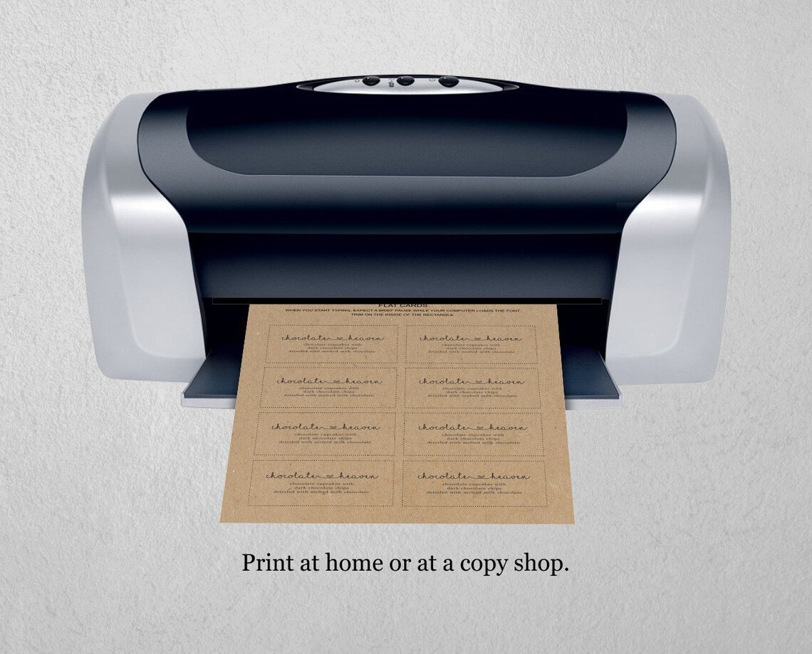 Buffet Card Template Tent/folded & Flat Printable Food - Etsy