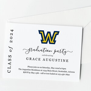 College Graduation Party Invitation Insert With School Logo, Printable ...