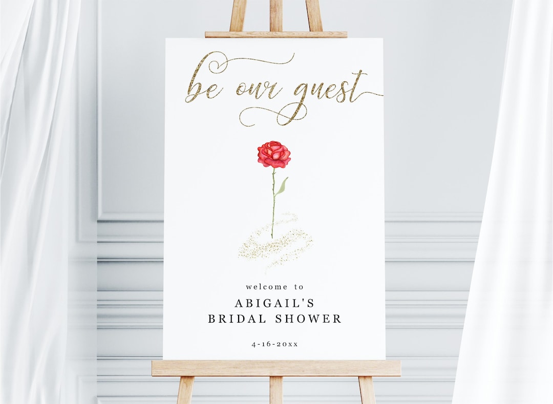Beauty and the Beast Welcome Sign Template, Printable Couple Wedding ...