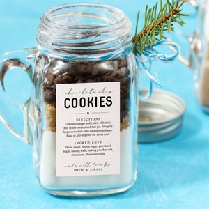 Cookie Mix in a Jar Gift Label Template - Instructions Directions ...