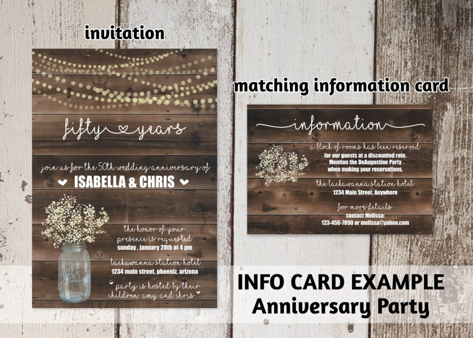 Info Card Add on - Get a Matching Information Card for Your Instant ...