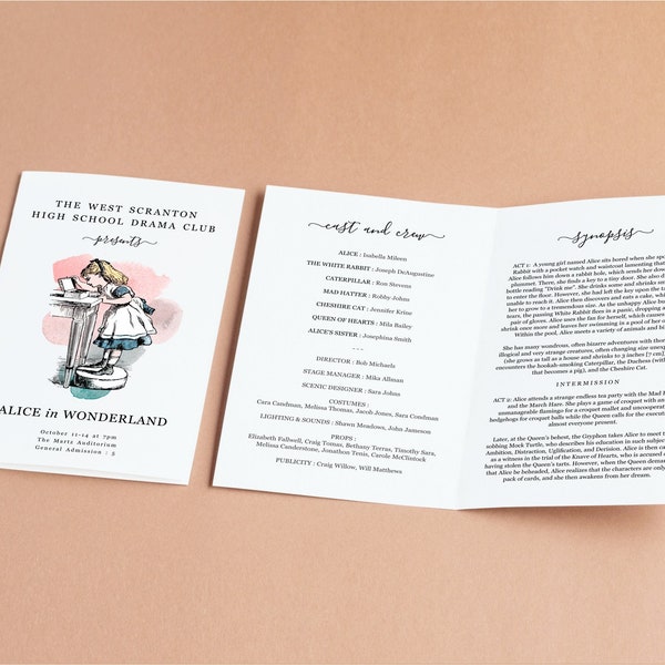 Playbill Template - Etsy