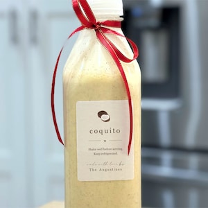 Homemade Coquito Label - Set of 15 Personalized Puerto Rican Eggnog ...