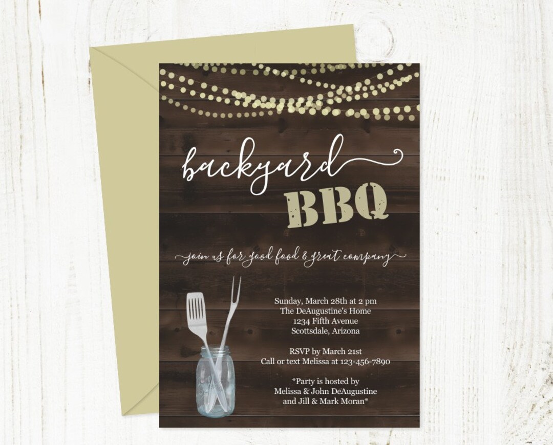 Printable Backyard BBQ Invitation Template Barbeque Barbecue Party ...