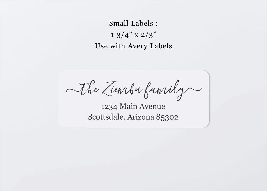 Small Address Label Template - Printable Envelope Label, Avery 2/3 X 1 ...
