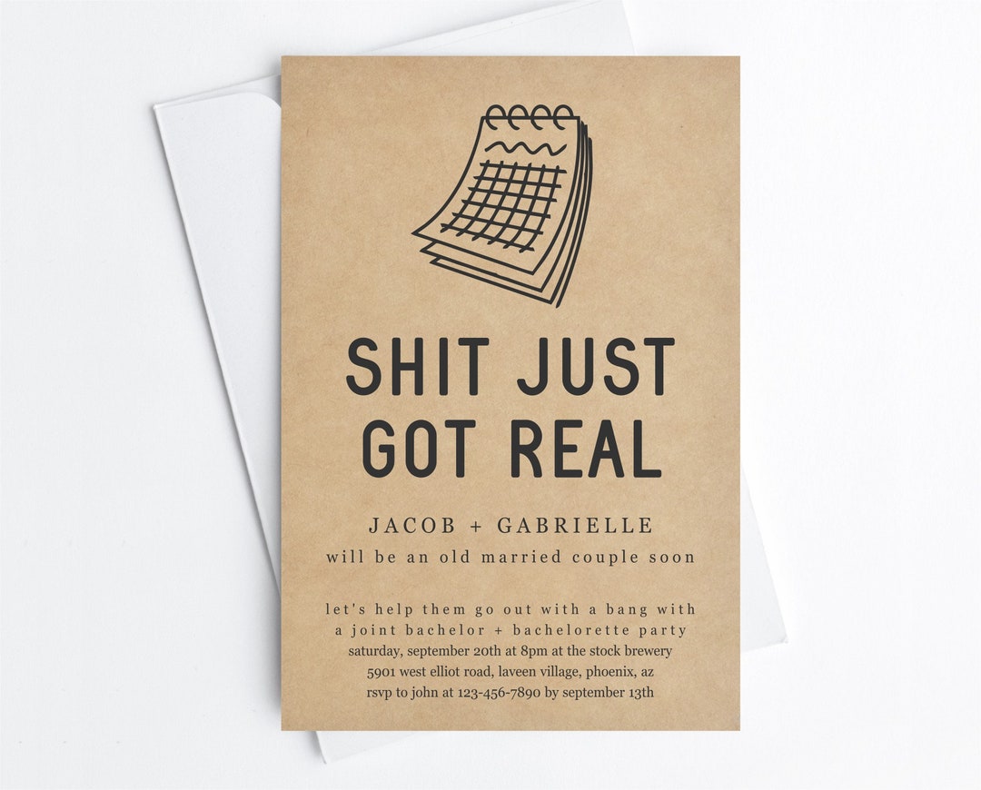 Funny Joint Bachelor and Bachelorette Party Invitation Template ...