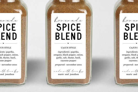 Homemade Spice Blend Jar Label Template Printable Spice Mix - Etsy