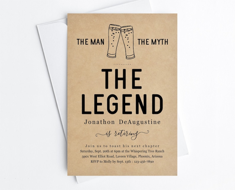 Funny Retirement Party Invitation Template Printable the Man - Etsy