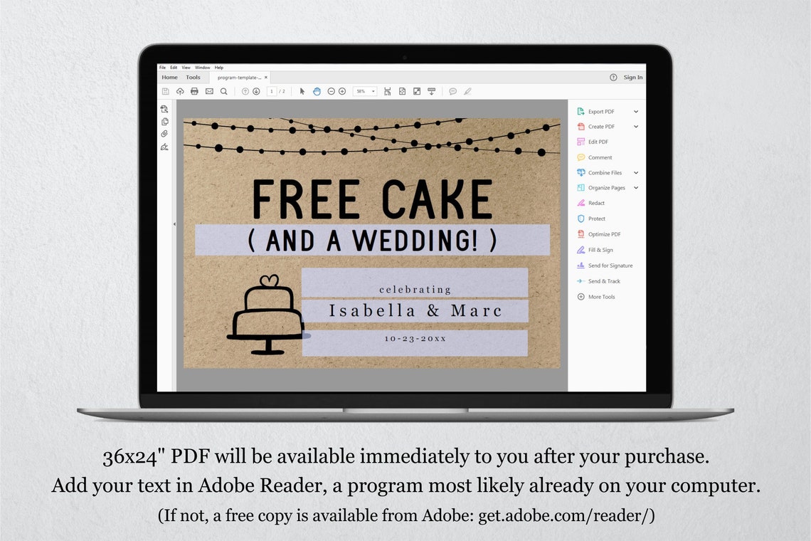 Free Cake Funny Welcome Sign Printable Template Couple Baby - Etsy