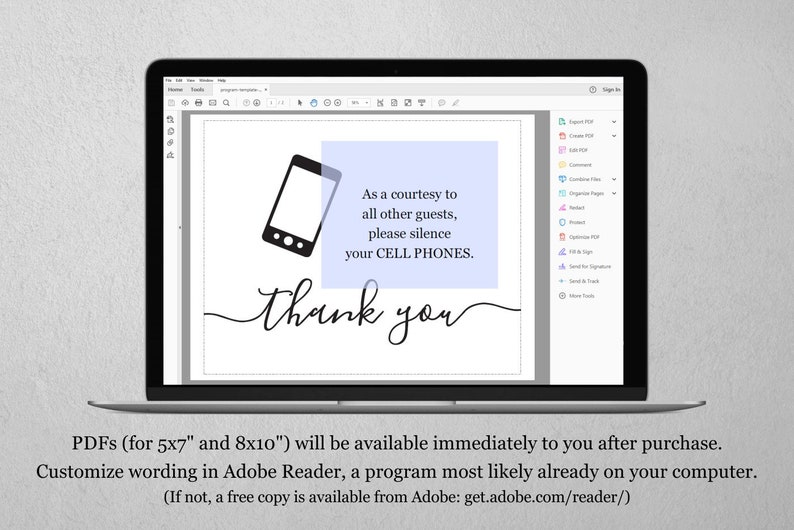 Editable No Cell Phone Sign Template Business Wedding Home - Etsy