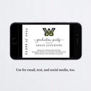 College Graduation Party Invitation Insert With School Logo, Printable ...