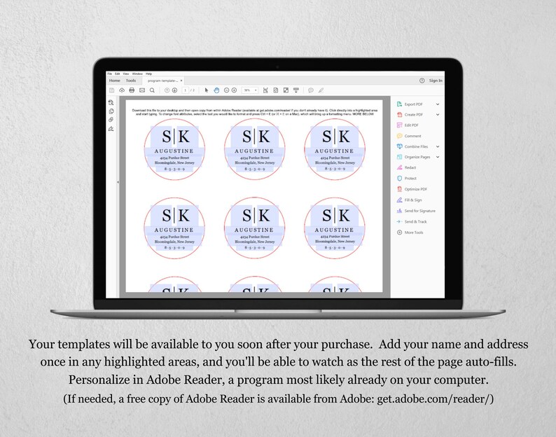Return Address Label Template, Printable Round 1 1/2" & 2" Circle Seals ...