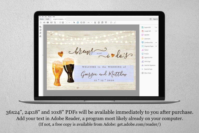 Beer Toast Welcome Sign Printable Template - Brews and I Dos Wedding ...