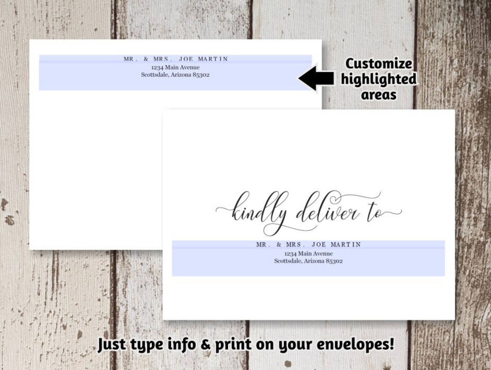 Wedding Envelope Template Printable Envelope Address - Etsy
