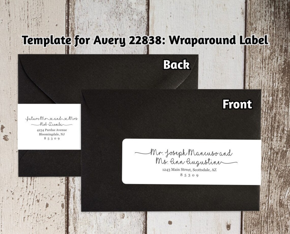 Printable Address Template for Envelope Wraparound Labels | Etsy