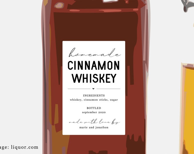 Homemade Cinnamon Whiskey Label Template Printable Gift - Etsy