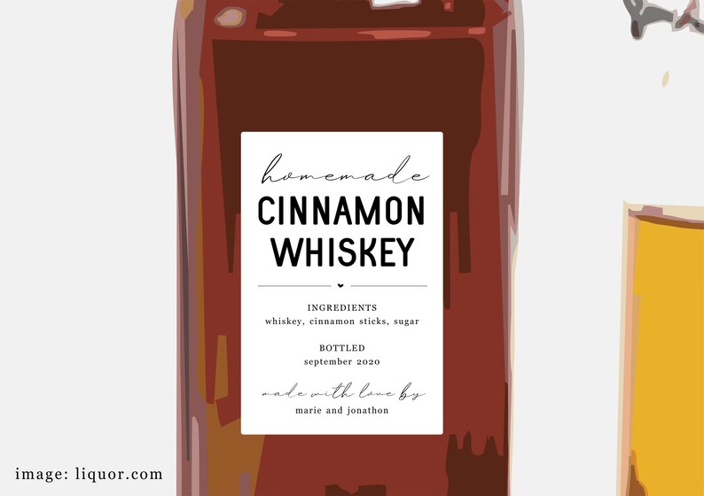 Homemade Cinnamon Whiskey Label Template Printable Gift | Etsy