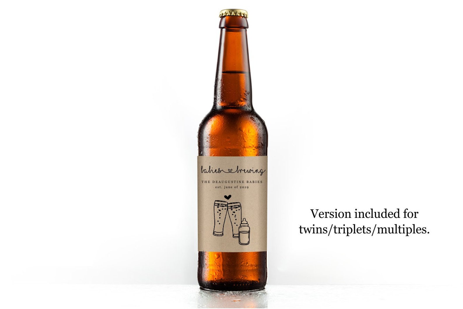 Baby Brewing Beer Bottle Label Template Baby Shower / Gender - Etsy Canada