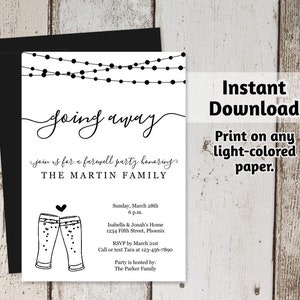 Beer Brewery Going Away Party Invitation Printable Template - Rustic ...