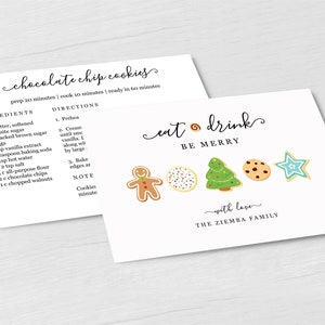 Editable Recipe Christmas Card Template - Send Your Favorite Recipe as ...