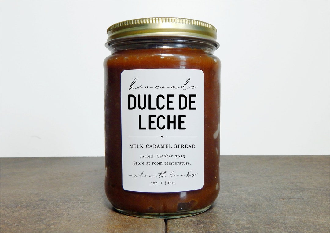 Homemade Dulce De Leche Label Template, Printable Gift Bottle Sticker ...
