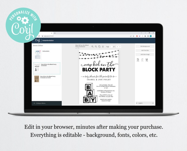 Baby Shower Block Party Invitation Template, New Kid on the Block ...