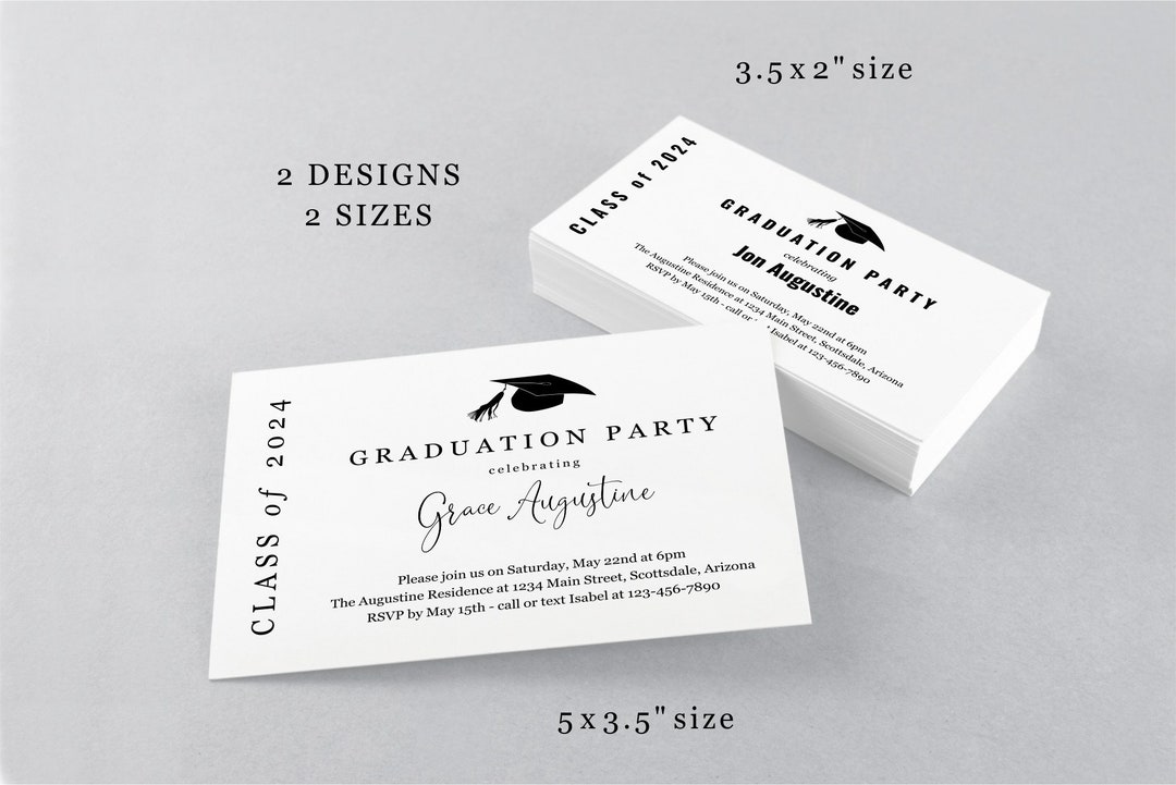 Graduation Party Invitation Insert Template, Printable 2024 Grad Party ...