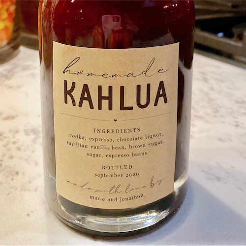 Homemade Kahlua Label Template Printable Gift Sticker - Etsy