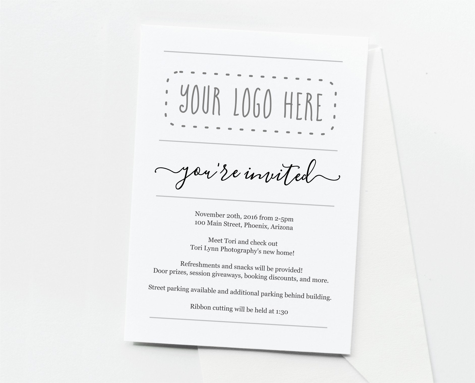 Simple Business Invitation Template Add Logo Printable Business 