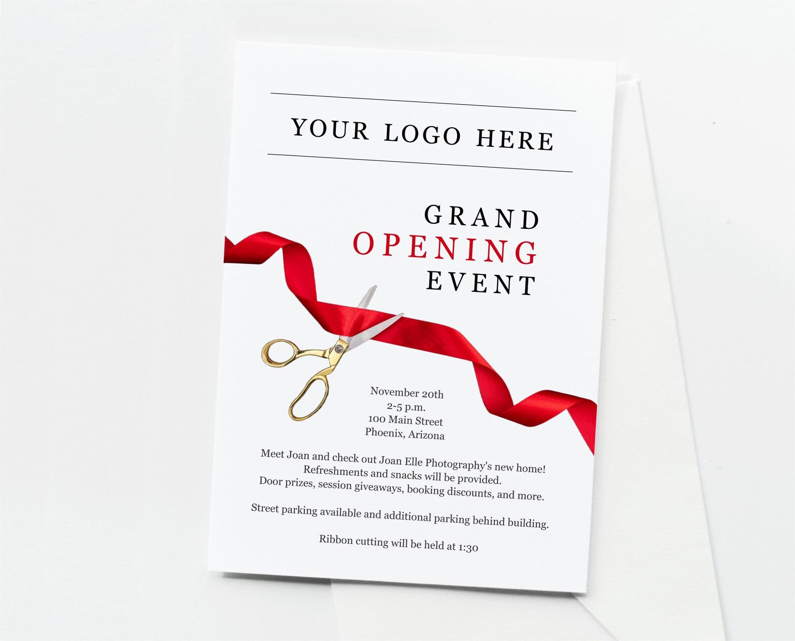 Business Grand Opening Invitation Template, Add Logo, Printable ...