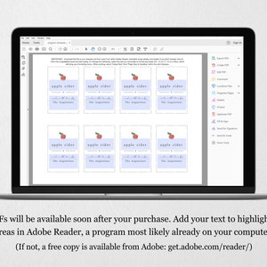 Homemade Apple Cider Label Template - Printable Hard Cider Bottle Gift ...