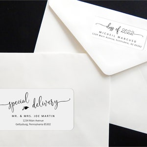 Graduation Address Template for Envelope Labels Avery 2 X | Etsy
