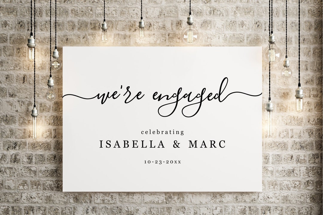 We're Engaged Engagement Party Welcome Sign Printable Template ...