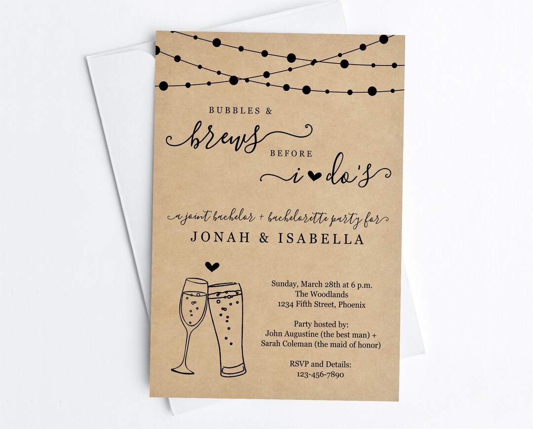 Joint Bachelor And Bachelorette Party Invitation Template Printable