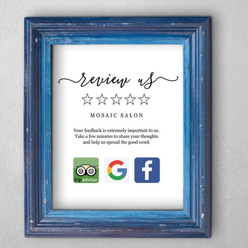 Review Request Sign Template Printable Review Us Invitation - Etsy