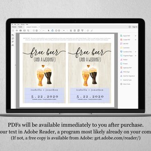 Free Beer Funny Save the Date Card, Printable Invitation Template ...