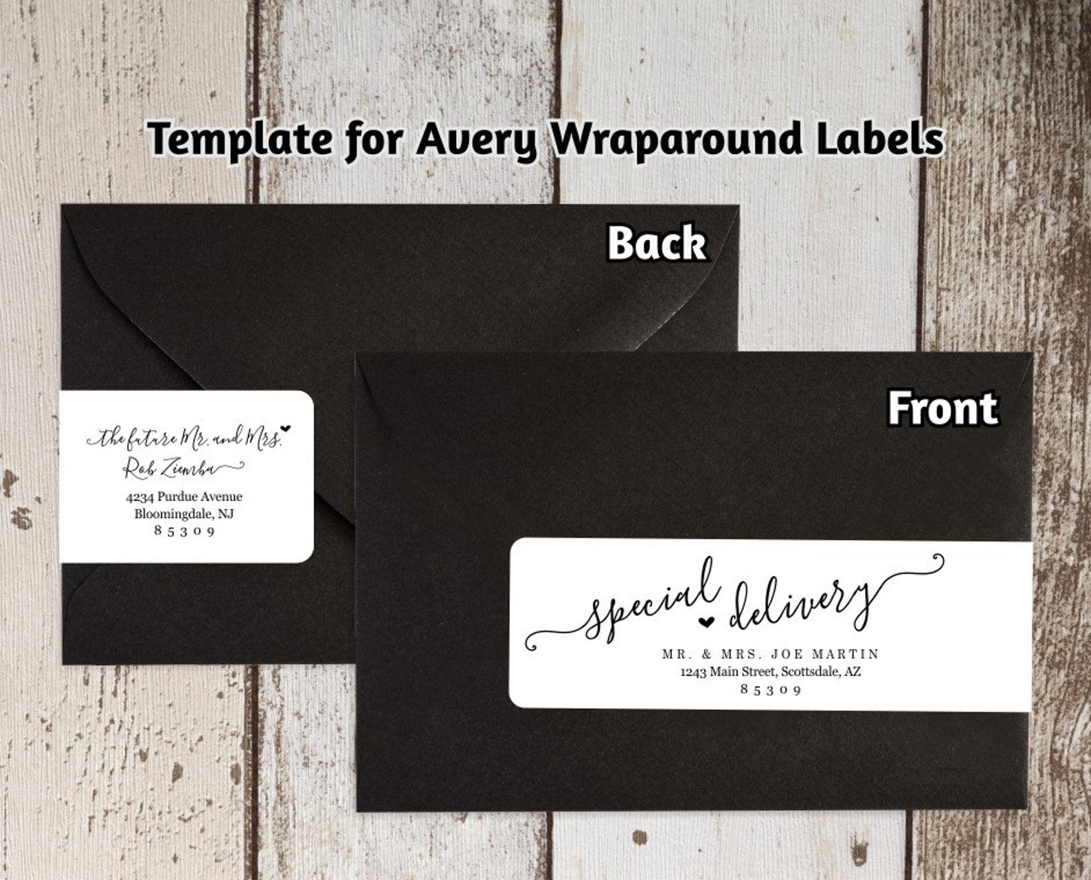 Printable Address Template for Envelope Wraparound Labels | Etsy