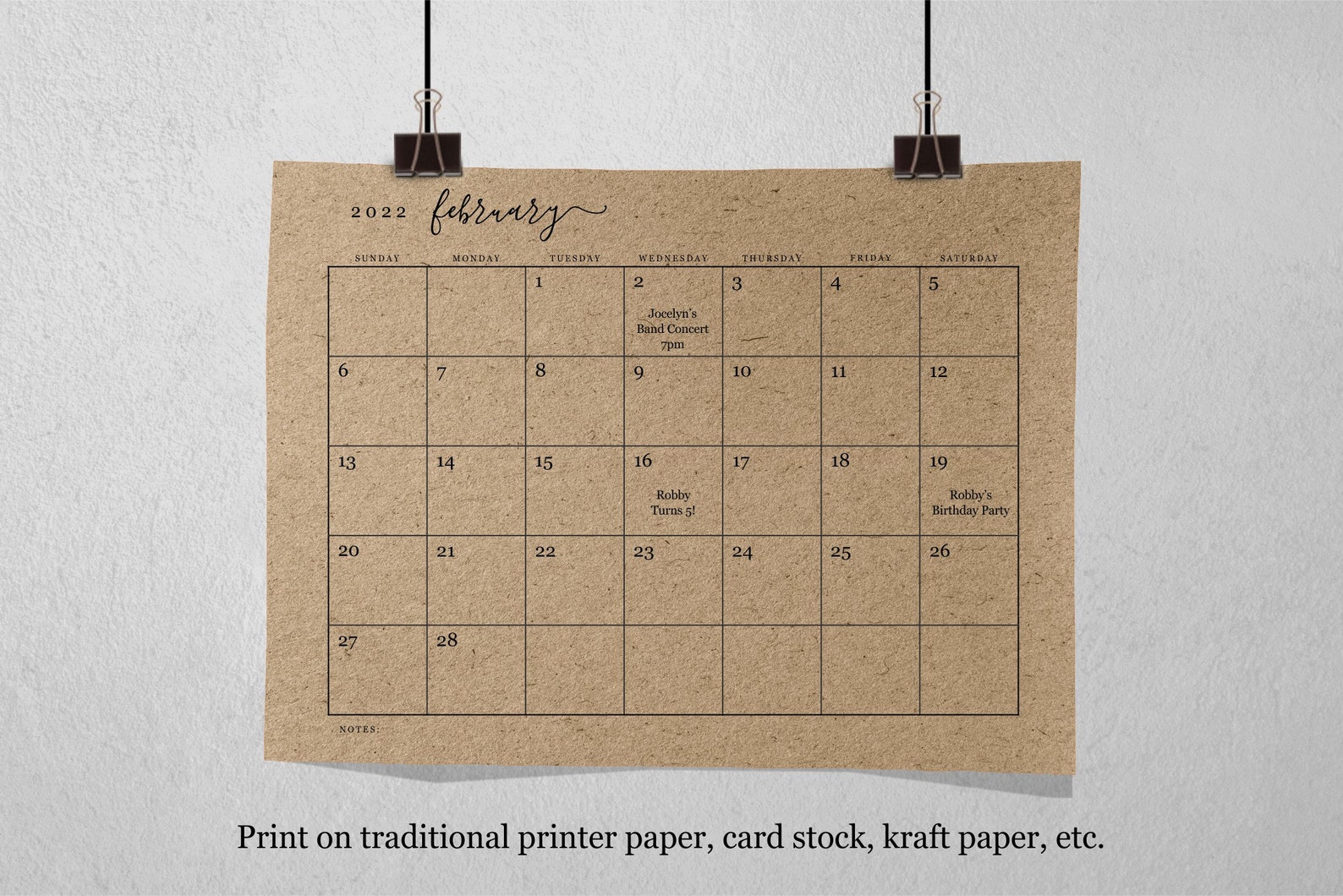 Editable Monthly Calendar Template Printable 2021 and 2022 | Etsy Canada