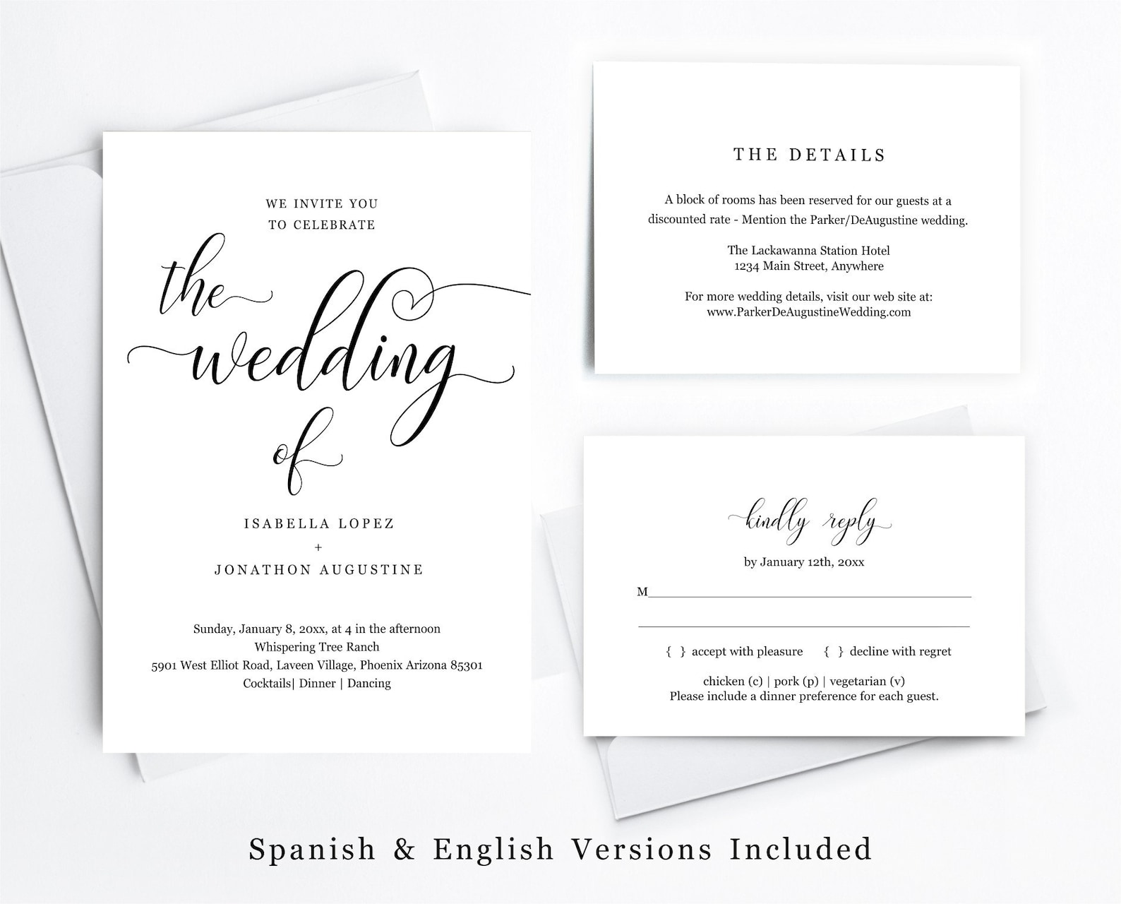 Spanish Wedding Invitation Template Printable Bilingual - Etsy