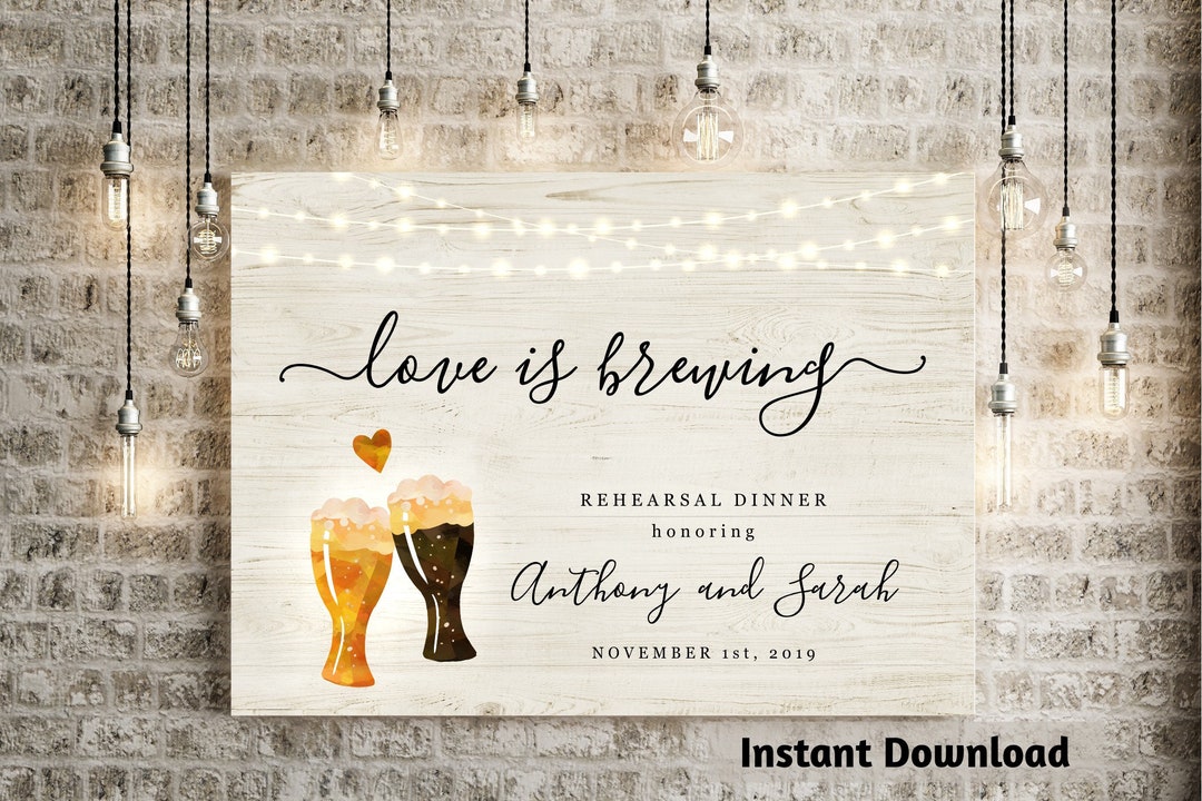 Love is Brewing Bridal Wedding Shower Welcome Sign Printable Template ...