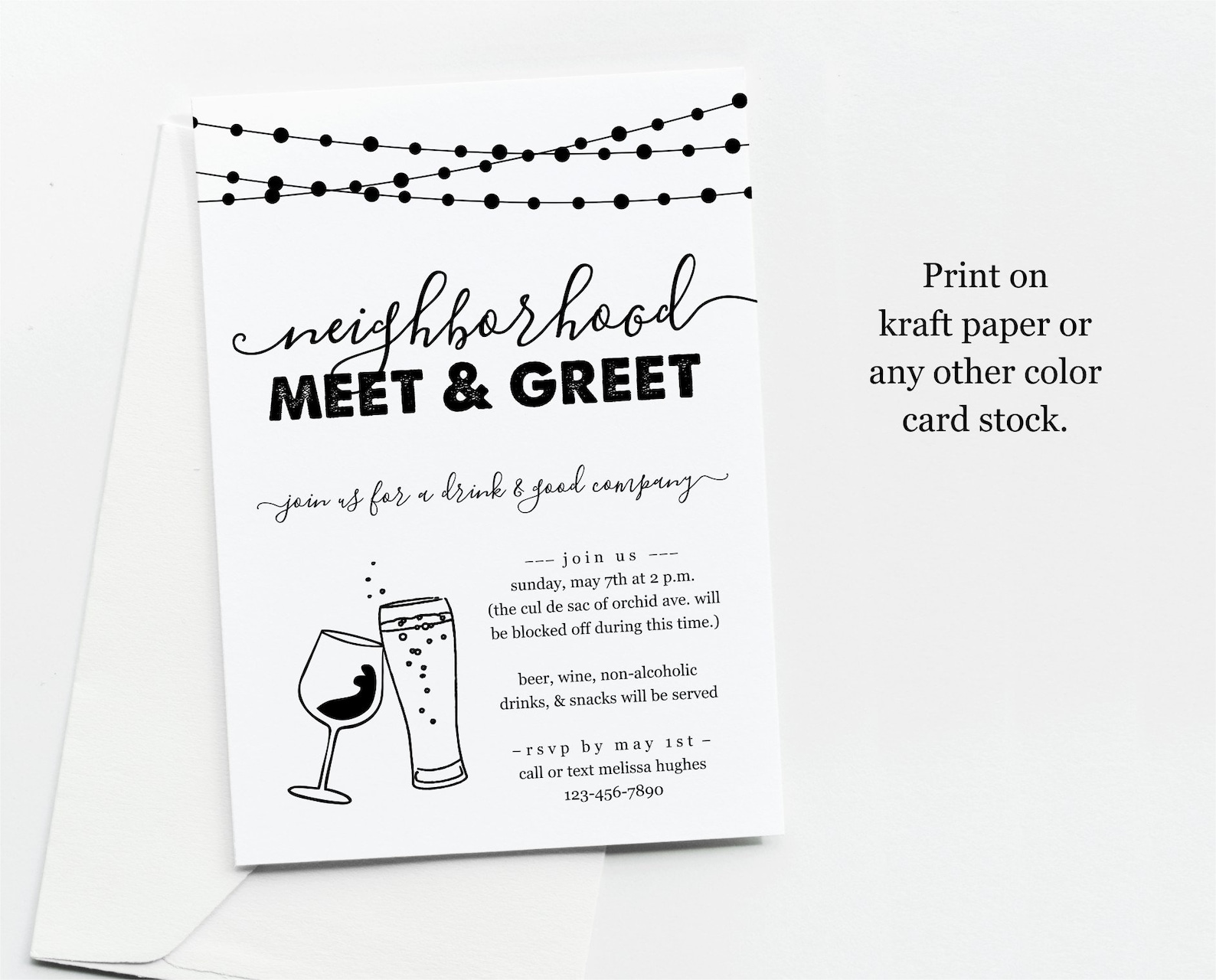 Neighborhood Meet & Greet Invitation Template, Printable Meet the ...
