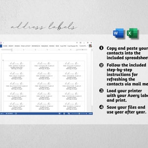 Mail Merge Address Label Template, Microsoft Word Excel, Avery 2 2/3 X ...