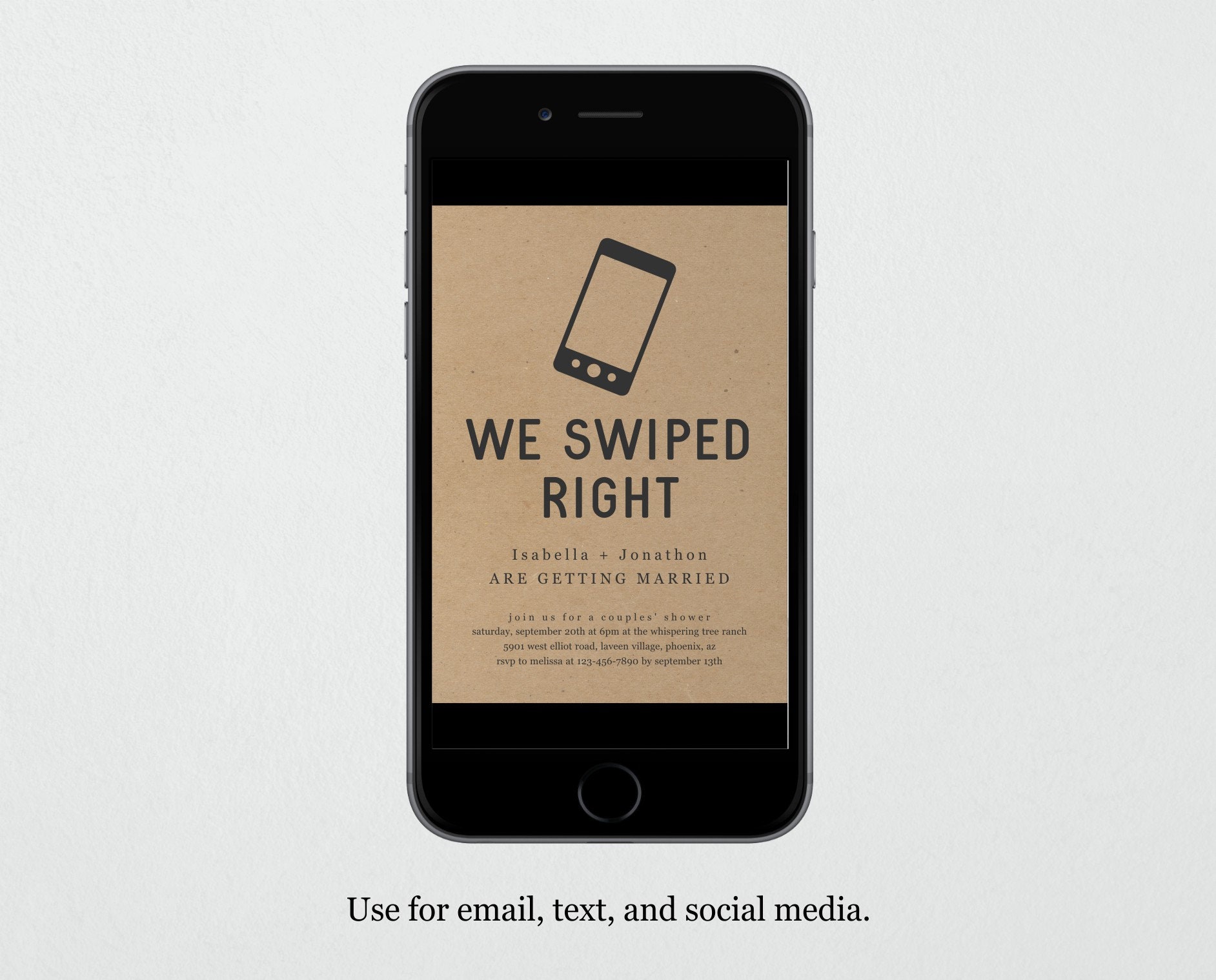 We Swiped Right Invitation Template Funny Couple Wedding / - Etsy