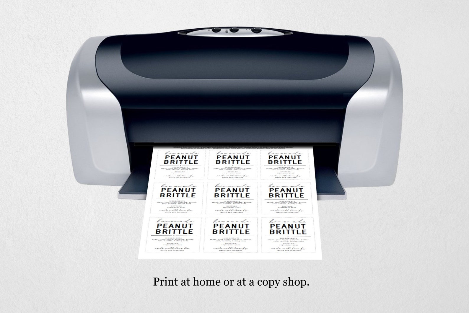 Homemade Peanut Brittle Label Template - Printable Gift Sticker ...