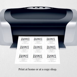 Homemade Peanut Brittle Label Template - Printable Gift Sticker ...